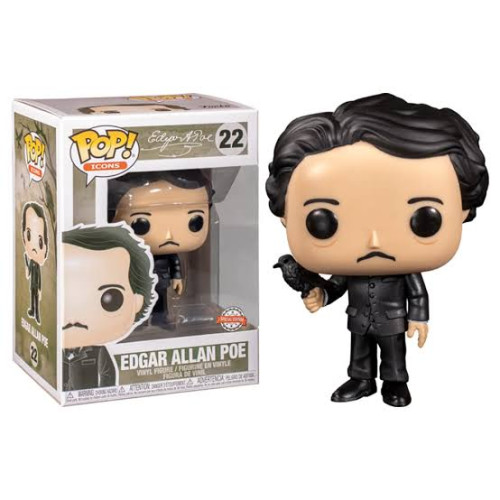 Funko Pop Edgar Allan Poe com Corvo Exclusivo Bam - Edgar Allan Poe - #22